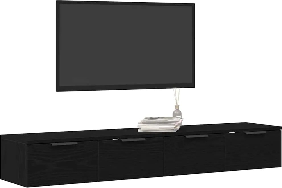 Nástěnná skříň 2 ks Černý dub 68 x 30 x 20 cm Kompozitní dřevo 3333074