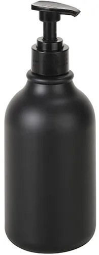 Bemeta Design Plastová láhev pro dávkovač mýdla, 500 ml, kulatá, s pumpičkou, plast, černá -