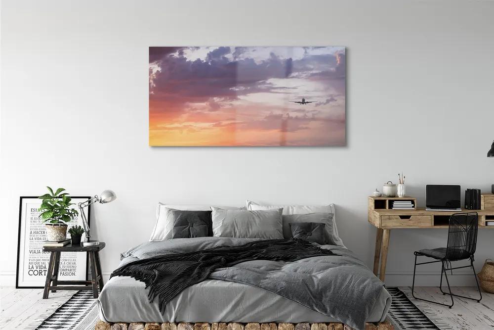 akrylový obraz Zataženo oblohy lehká letadla 140x70 cm