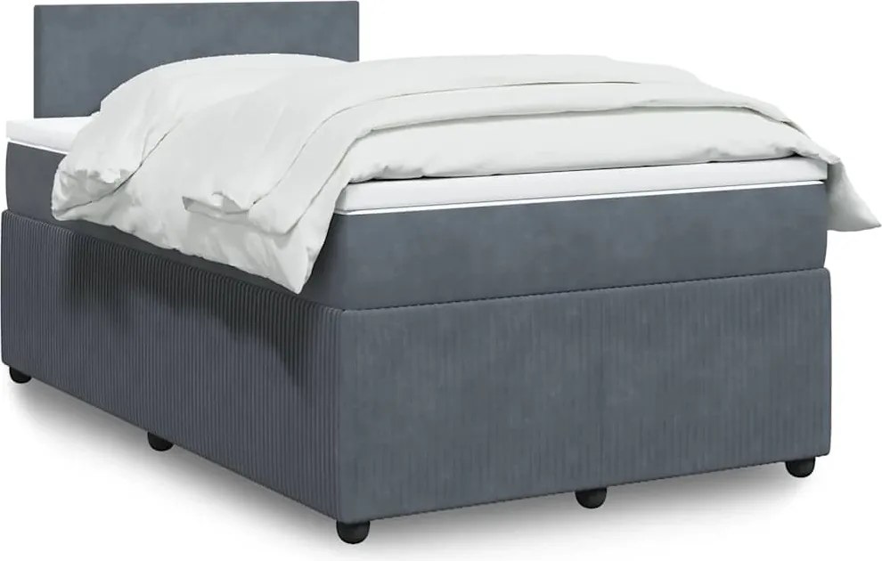 Box spring postel s matrací tmavě šedá 120 x 200 cm samet 3290005