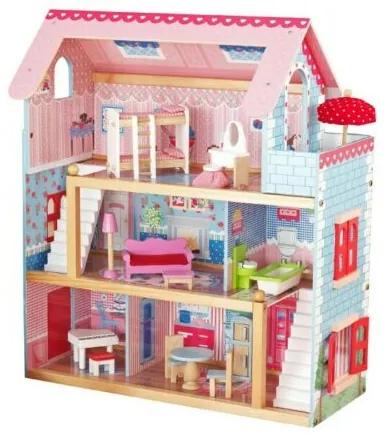 Dřevěný doměček pro panenky včetně nábytku