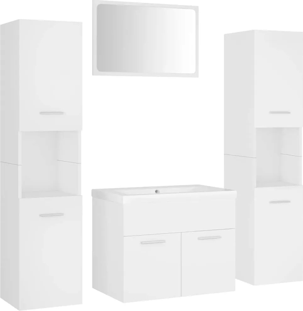 Set koupelnového nábytku bílý kompozitní dřevo 3071225