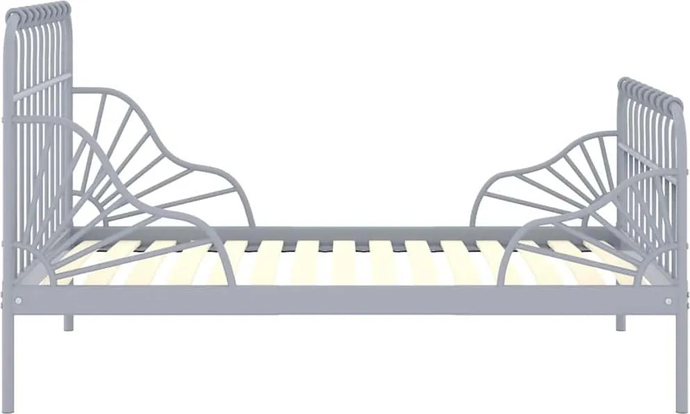 Prodloužitelný rám postele šedý kov 80 x 130/200 cm 324742