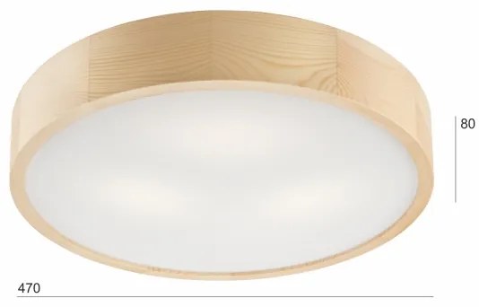 Stropní svítidlo NATURAL 3xE27/60W/230V pr. 47,5 cm borovice