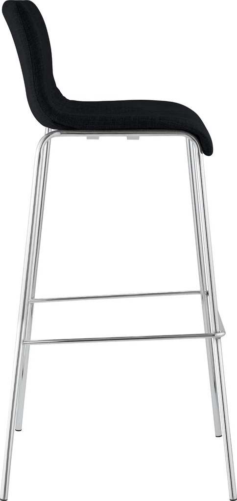 Sada 2 barových židlí Hoover látka čtyřnohá konstrukce chromovaná konstrukce – černá