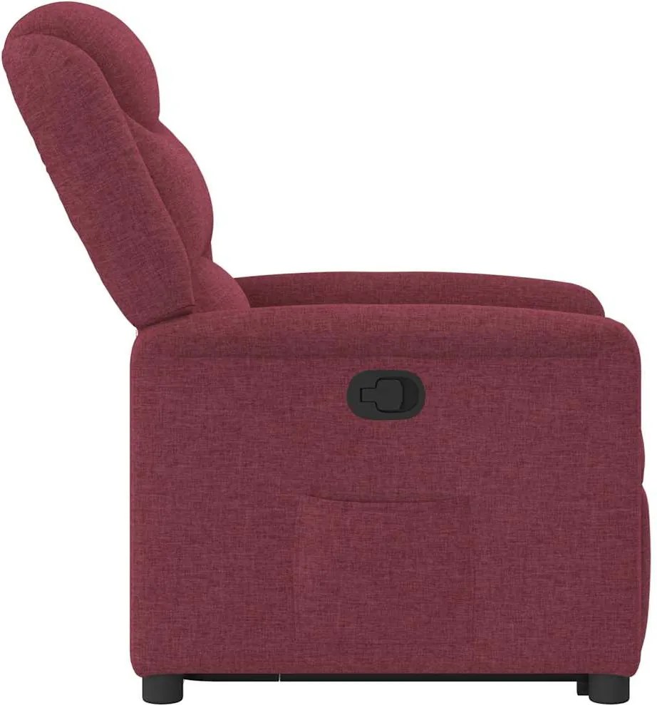 Zvedací polohovací křeslo vínové textil 3303197