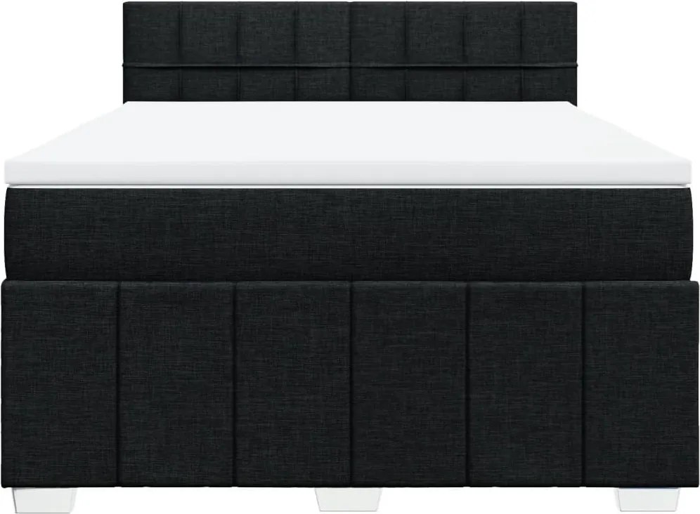Box spring postel s matrací černá 160x200 cm textil 3289421