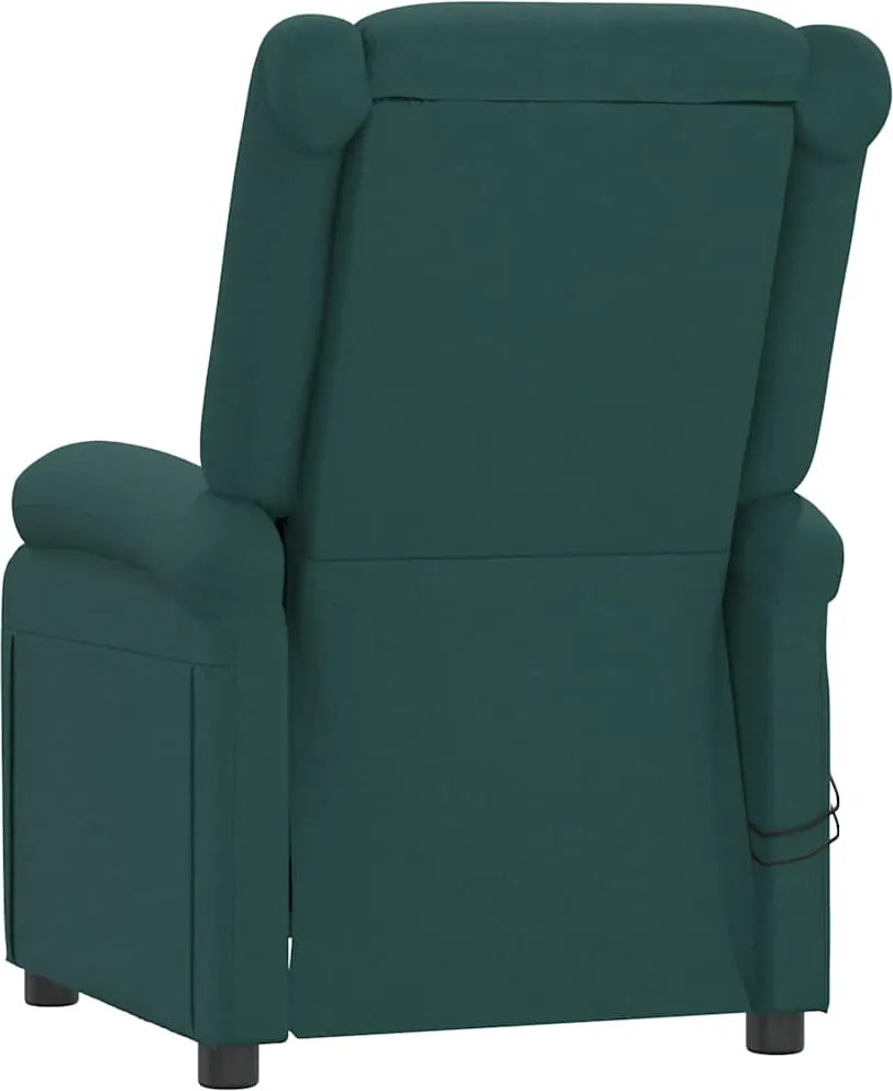 Elektrické masážní křeslo tmavě zelené textil 3098364