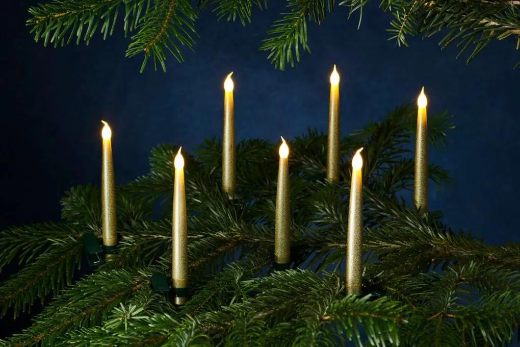 Sirius Sirius Sada LED svíček na vánoční stromek Carolin (10 ks) Gold