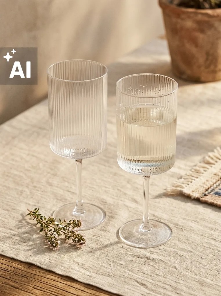 Sinsay - Žebrované skleničky, 2 kusy - clear