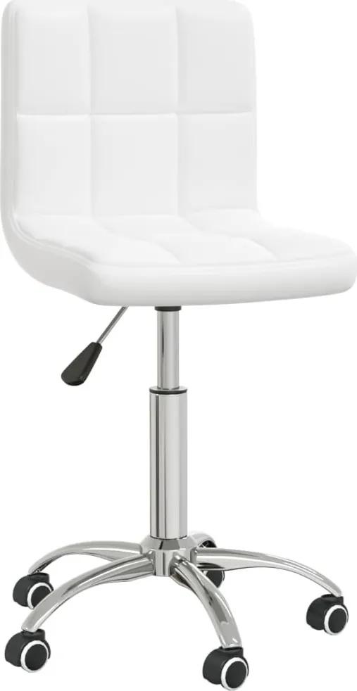 vidaXL Otočná jídelní židle umělá kůže [3087561] Barva: Bílá