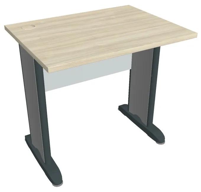 Stůl pracovní rovný 80 cm hl. 60 cm - Hobis Cross CE 800 Dekor stolové desky: akát, Dekor lamino podnože: šedá, Barva nohou: černá