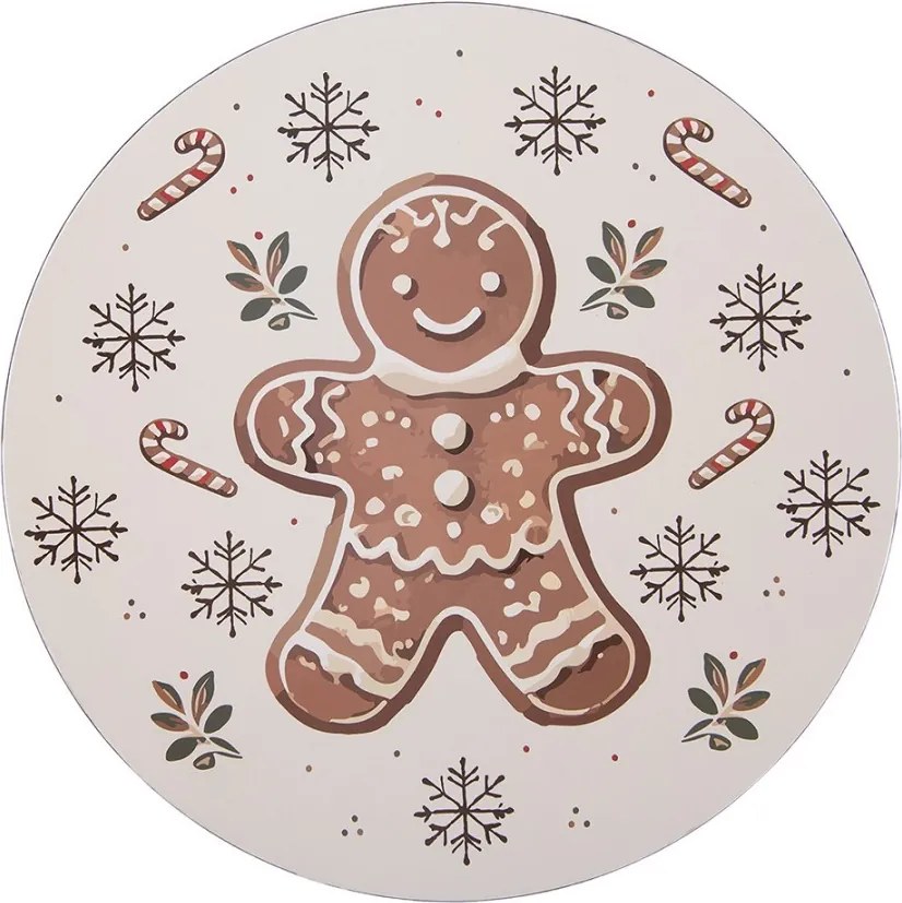 Plastový talíř s perníčkem Gingerbread Magic L - Ø 40*1 cm