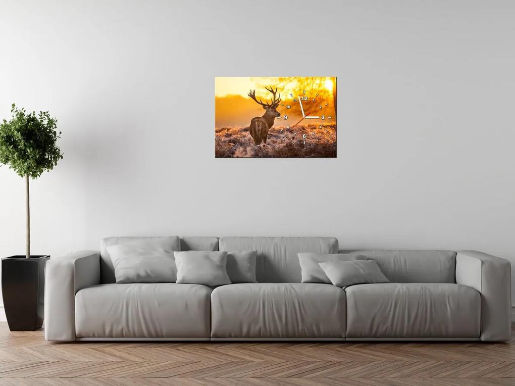 Gario Obraz s hodinami Silný jelen Rozměry: 40 x 40 cm