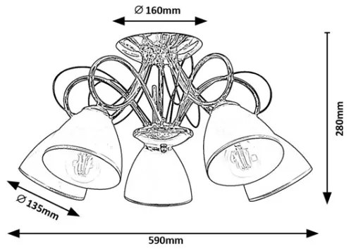Brilagi - Přisazený lustr FRED 5xE27/60W/230V pr. 59 cm lesklý chrom