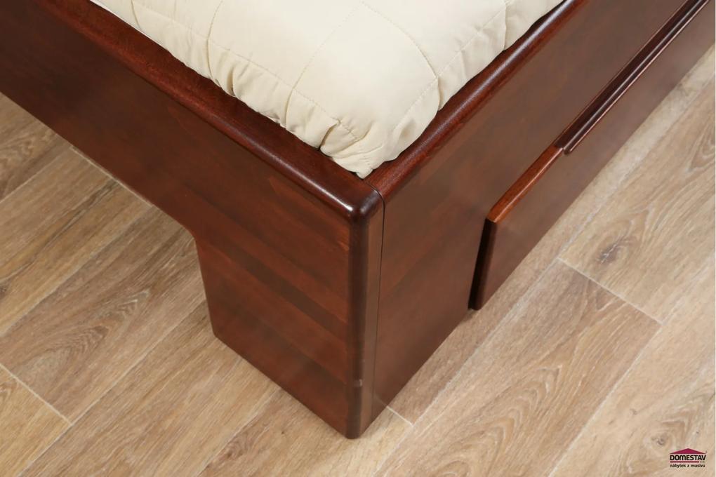 Domestav SOFIA manželská postel čelo rovné čtverečky 160 cm buk cink olejovaný