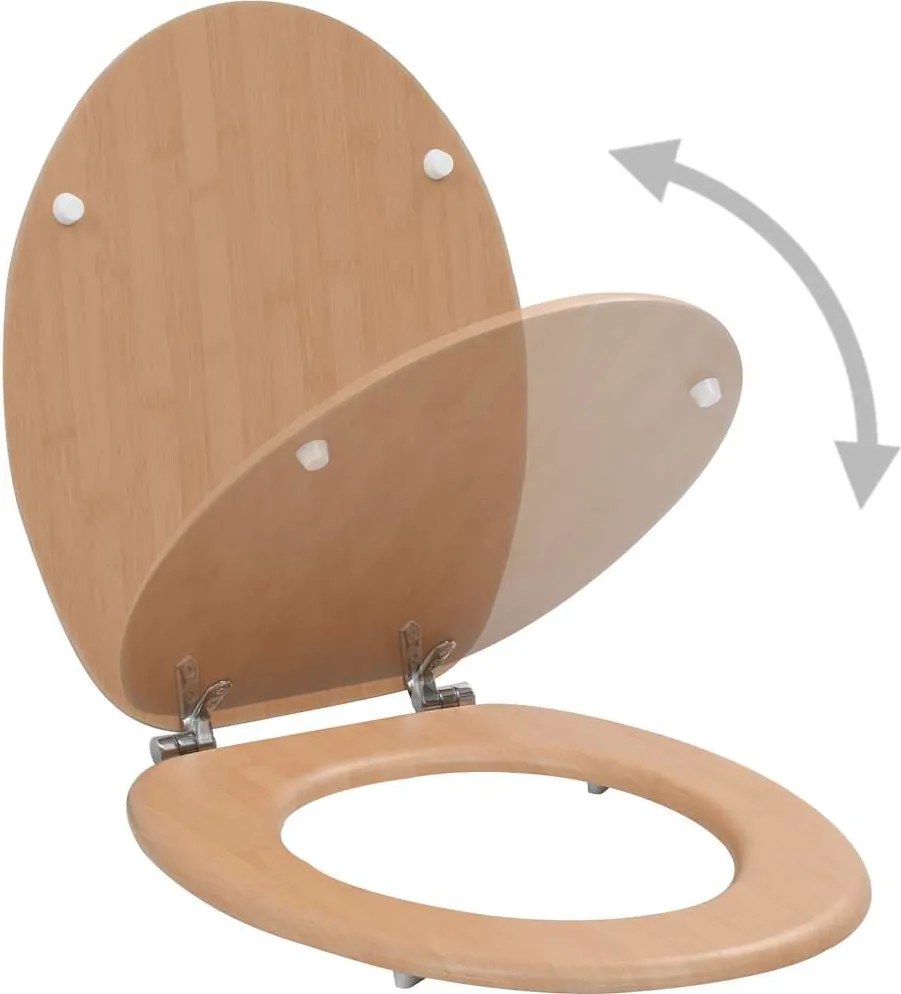 WC sedátko s víkem MDF motiv bambusu 143927