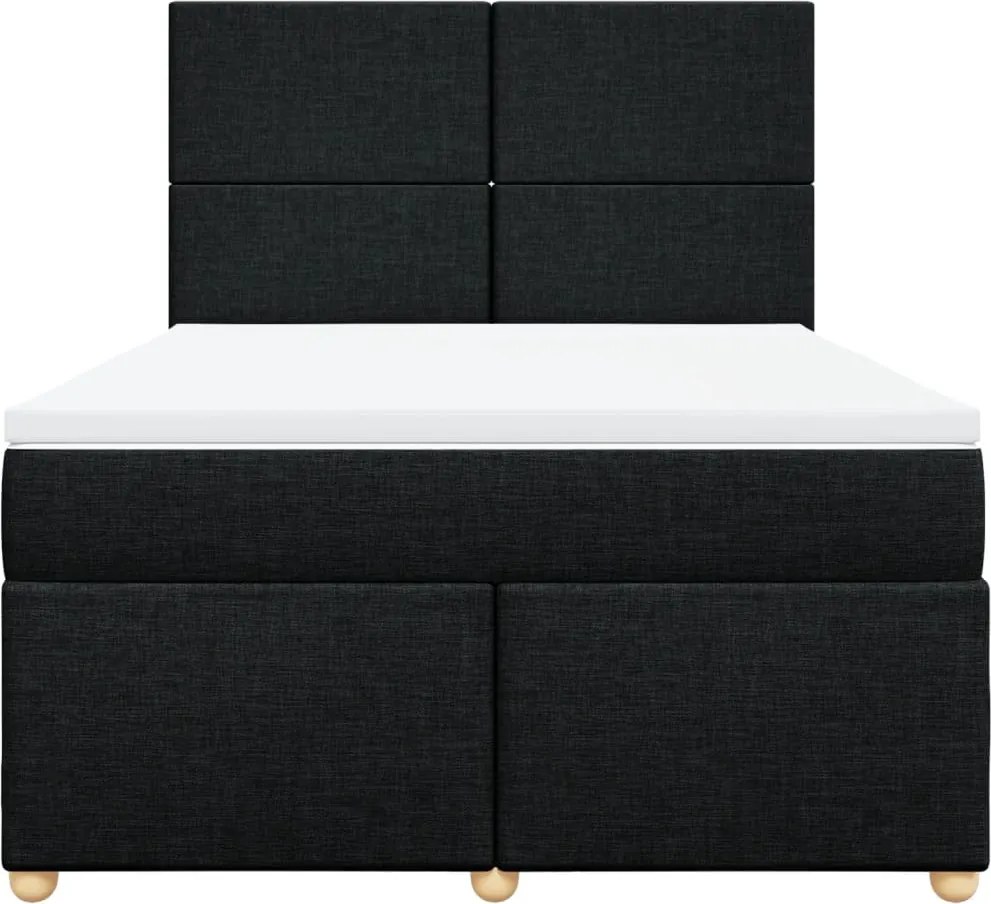 Box spring postel s matrací černá 140x200 cm textil 3291298