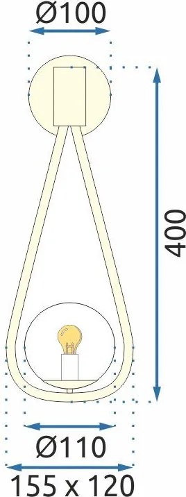 Toolight - skleněná nástěnná lampa E27 60W APP603-1W, zlatá, OSW-08996
