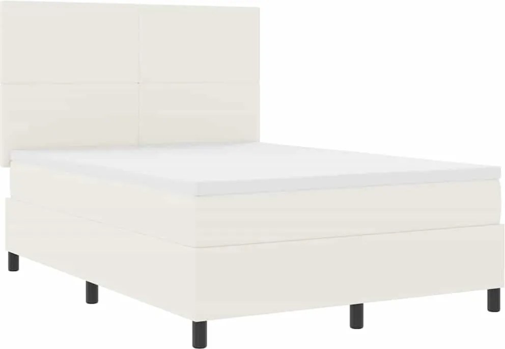 Postel s boxspringem s čelo Krémová a bílá 160 x 200 cm 3337565