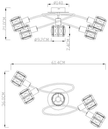 Globo 54356-5 - Přisazený lustr KRIS 5xE14/40W/230V