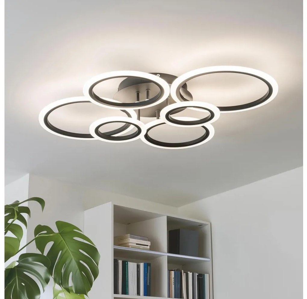Brilagi-LED Stmívatelný přisazený lustr ORBITS LED/85W/230V 3000-6500K černá +DO BG-J3323/B