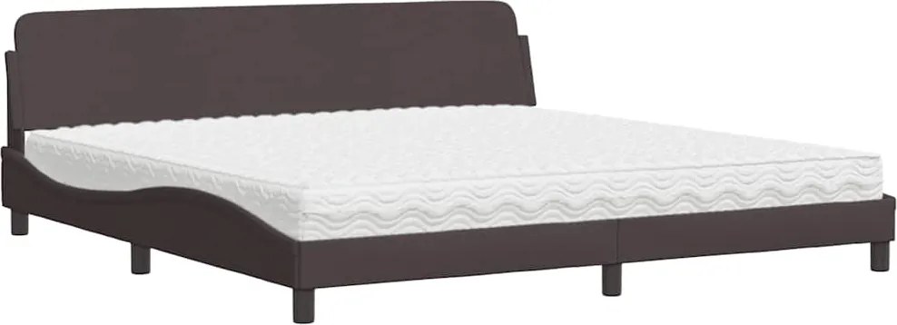 Postel s matrací Dover tmavě hnědá 200 x 200 cm textil 3208467