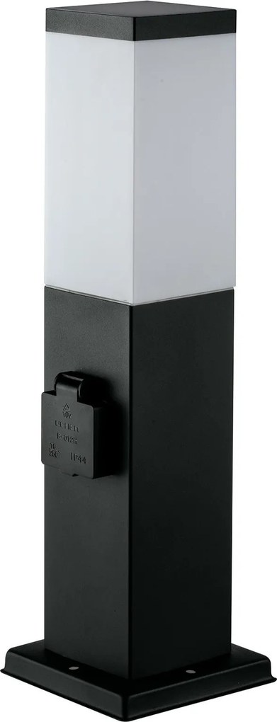 FAN I-STATION-E27-SC2 Sloupkové svítidlo STATION antracit, 1xE27, 2xSCHUKO, 2500 W, 45x12x12 cm - FANEUROPE