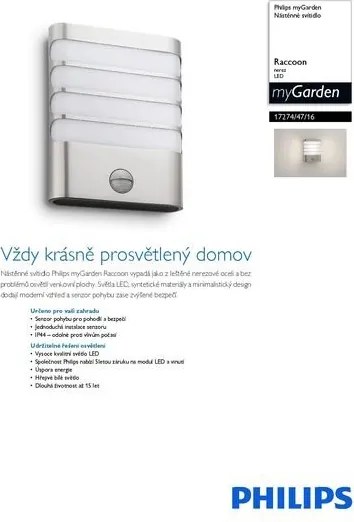 PH 17274/47/16 RACCOON SVÍTIDLO VENKOVNÍ 17274/47/16 - Philips (915004308801)