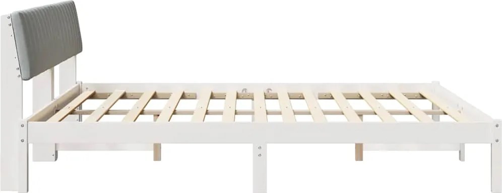 Rám postele s čelo Bílá a světle šedá 200 x 200 cm 3394352