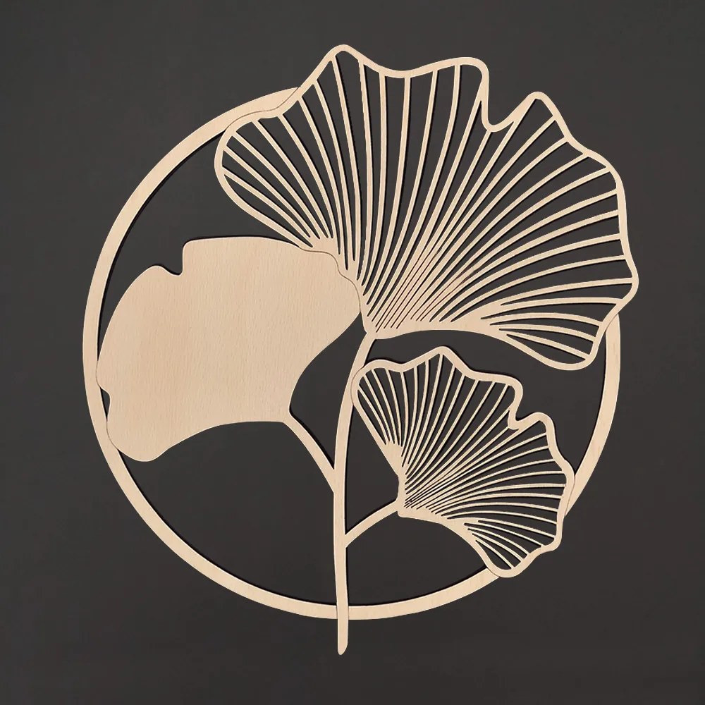 AMADEA Dřevěný obraz Ginkgo biloba, rozměr 27 cm, český výrobek