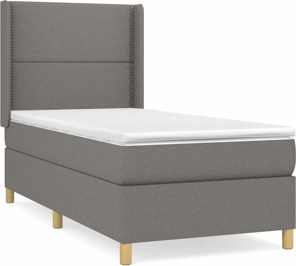 Box spring postel s matrací tmavě šedá 90x200 cm textil 3131882