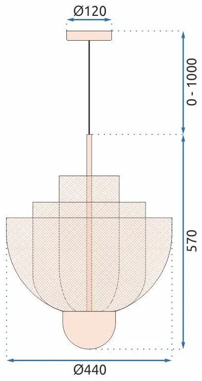 Toolight Ažurové závěsné stropní svítidlo APP888-CP Pink Gold