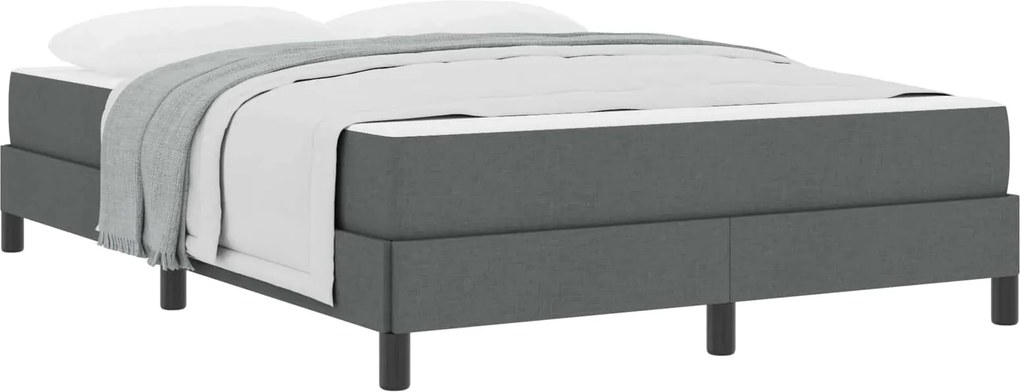 Postel s boxspringem Tmavě šedá 140 x 190 cm textil 3398487