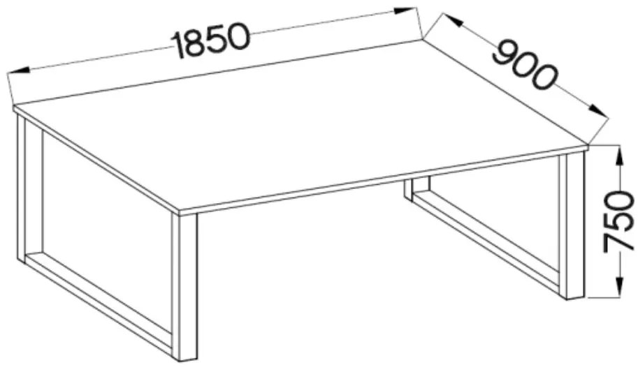 Casarredo Jídelní stůl PILGRIM 185x90 cm černá/lancelot