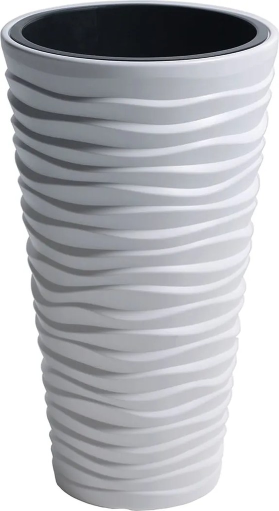 Prosperplast Květináč s vložkou Sand Slim (Š 30 x V 52 x H 30 cm, bílá)
