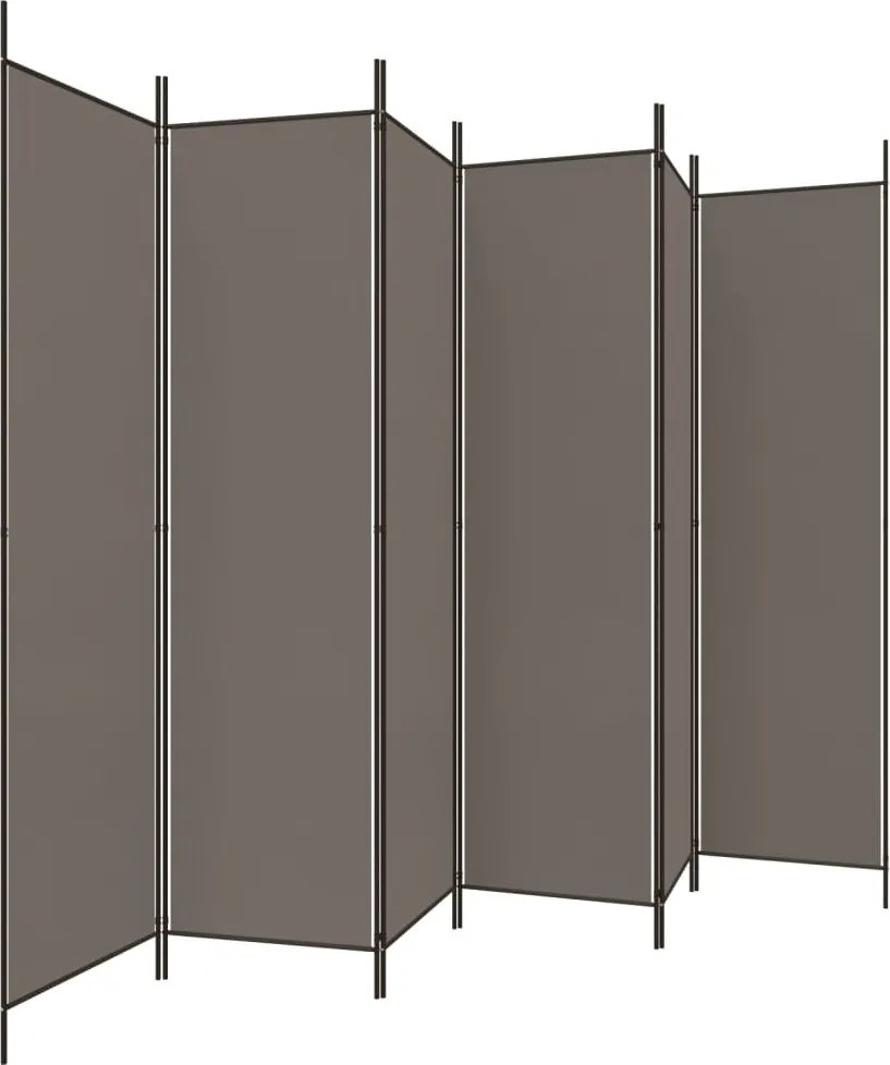 vidaXL 6dílný paraván 300 x 220 cm textil [350206] Barva: antracitová