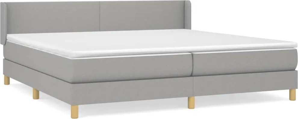 vidaXL Box spring postel s matrací světle šedá 200 x 200 cm textil