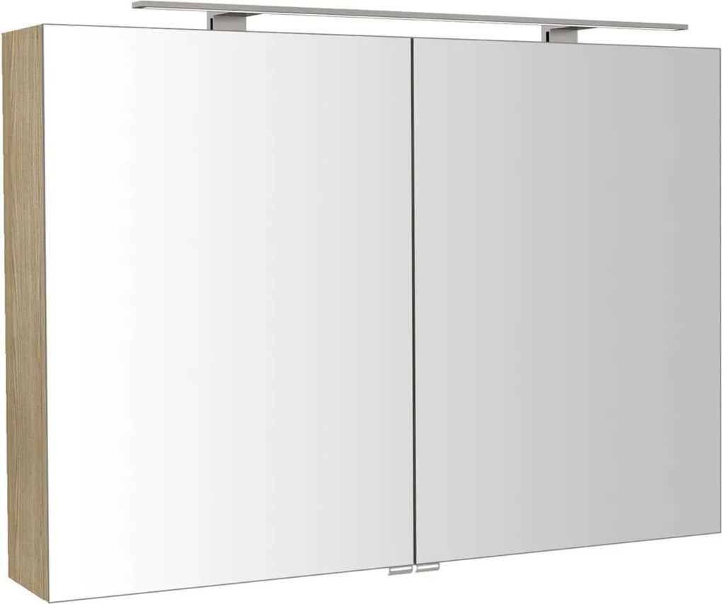 Sapho Riwa - Zrcadlová skříňka s LED osvětlením 101x70x17 cm, jilm bardini RIW100-0013