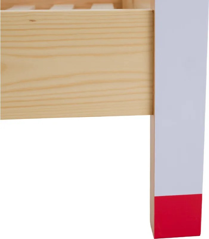 Montessori postel 90x200, přírodní/bílá/modrá/červená, FUTAL Kondela 0000396833