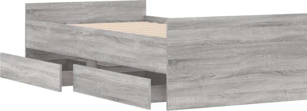 Rám postele se zásuvkami šedý sonoma 75 x 190 cm Small Single 3207390