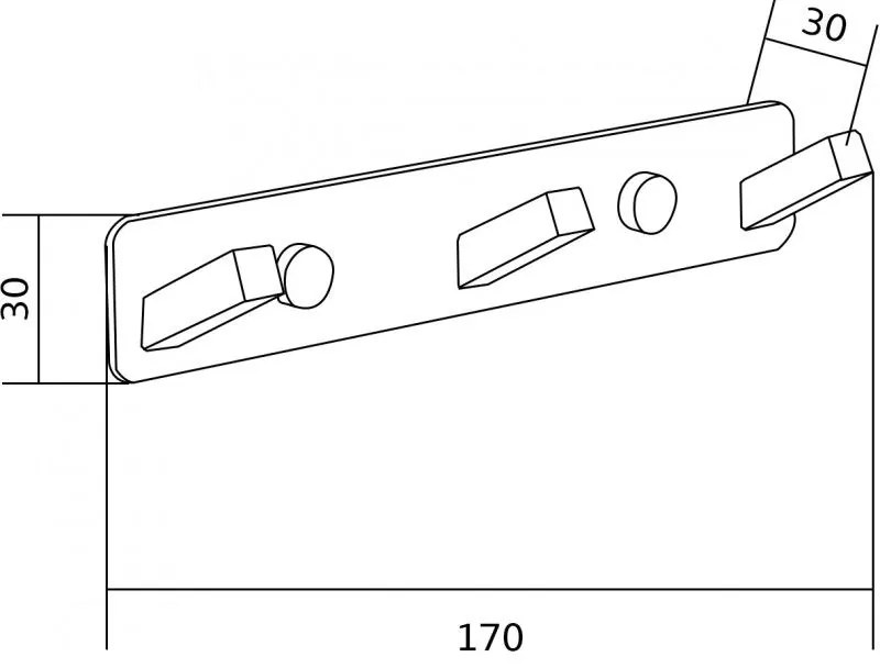 Mexen příslušenství, Věšák na ručníky 3-háčky, černá, 709173-70
