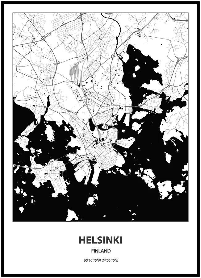 Plakát Mapa města (více variant měst) Rozměr plakátu: 50 x 70 cm, Město: Warsaw