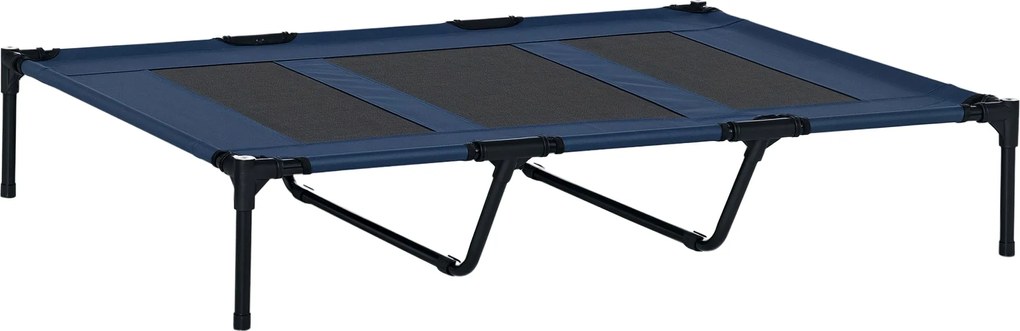 PawHut Psí Postel – Venkovní Psí Cot pro Kočky – Kovová Oxford Tkanina Tmavě Modrá 122 x 92 x 23 cm | Aosom