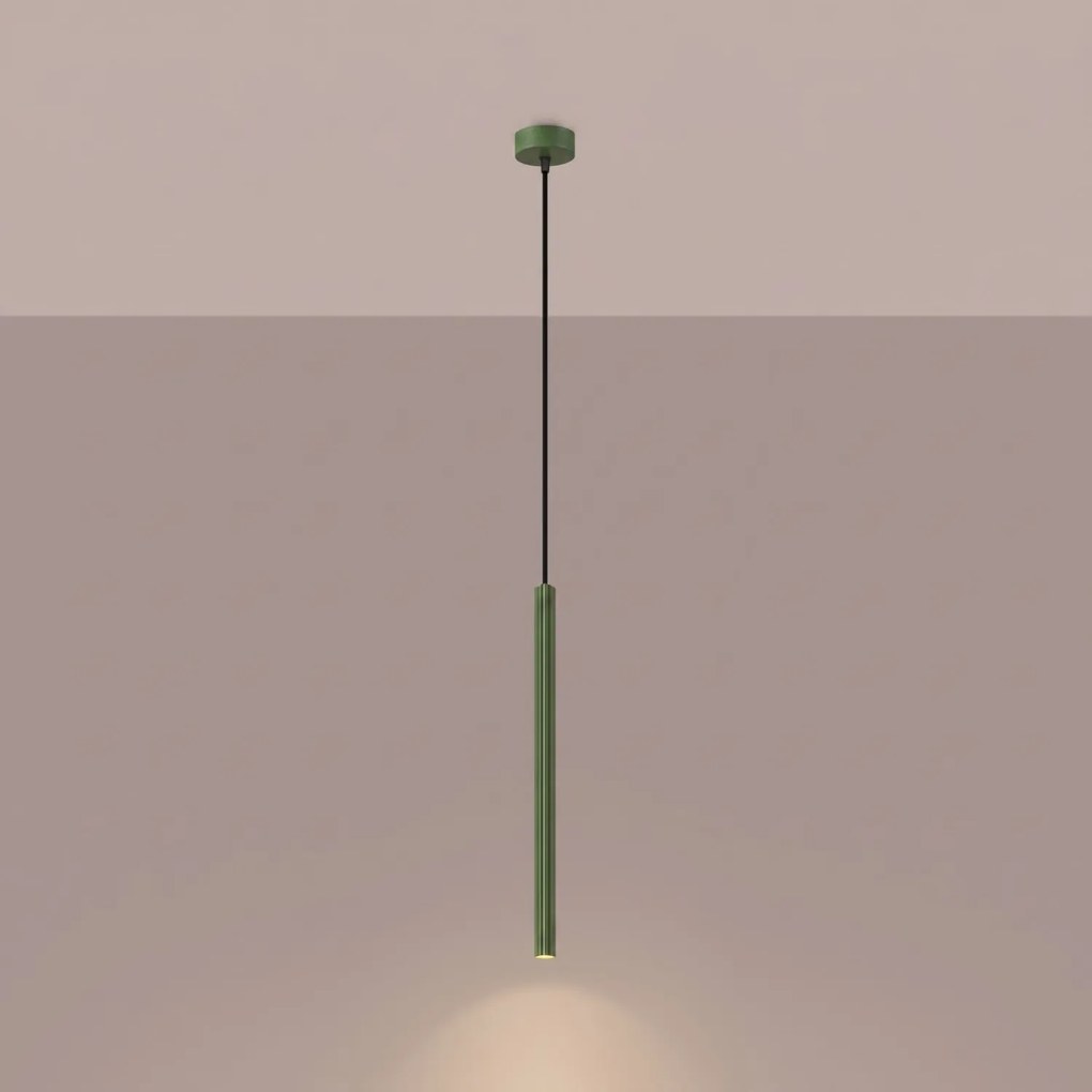 Sollux Lighting Závěsné svítidlo ARCHE 1 olivově zelené