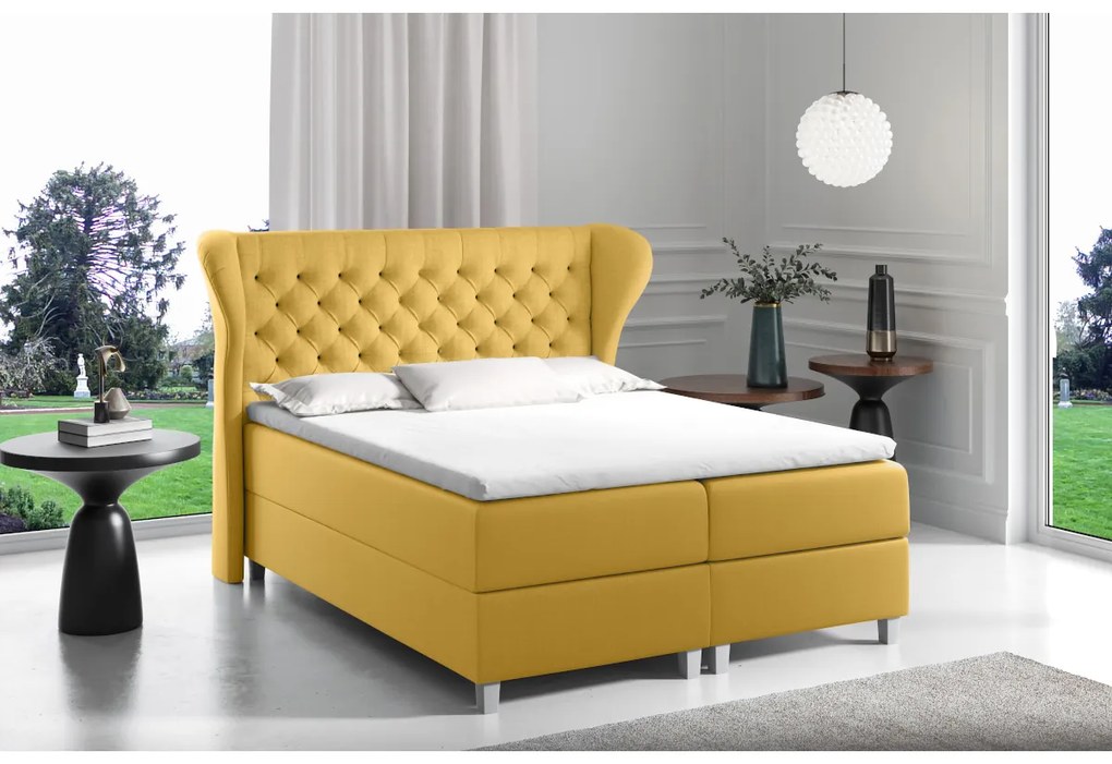 Expedo Čalouněná postel boxspring JACKY + topper, 180x200, fancy 48