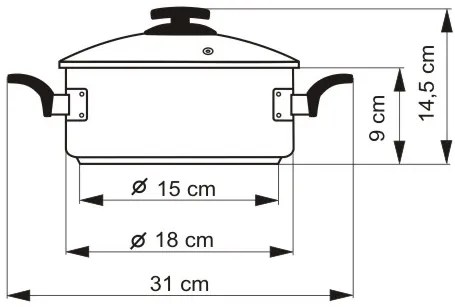 KOLIMAX - české nerezové nádobí Rendlík s poklicí KOLIMAX CERAMMAX PRO COMFORT - granit černý, 18 cm 2,0 l