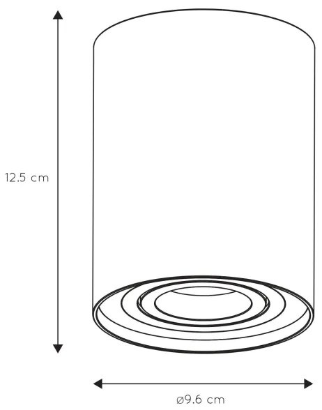 Lucide 22952/11/30 - Bodové svítidlo TUBE 1xGU10/50W/230V černá