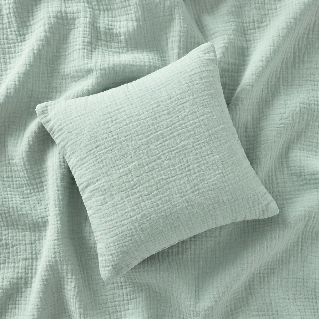 Mušelínový povlak na polštářek Dusty green Velikost: atypický 50 x 60
