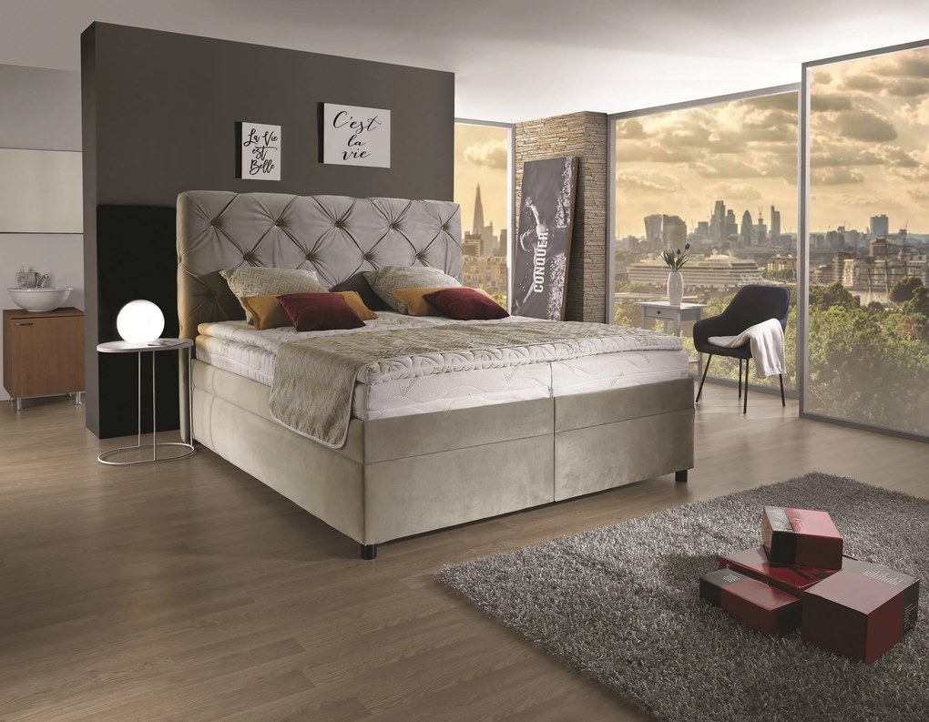 Postel PALLADIO BOXSPRING, 200x200 cm